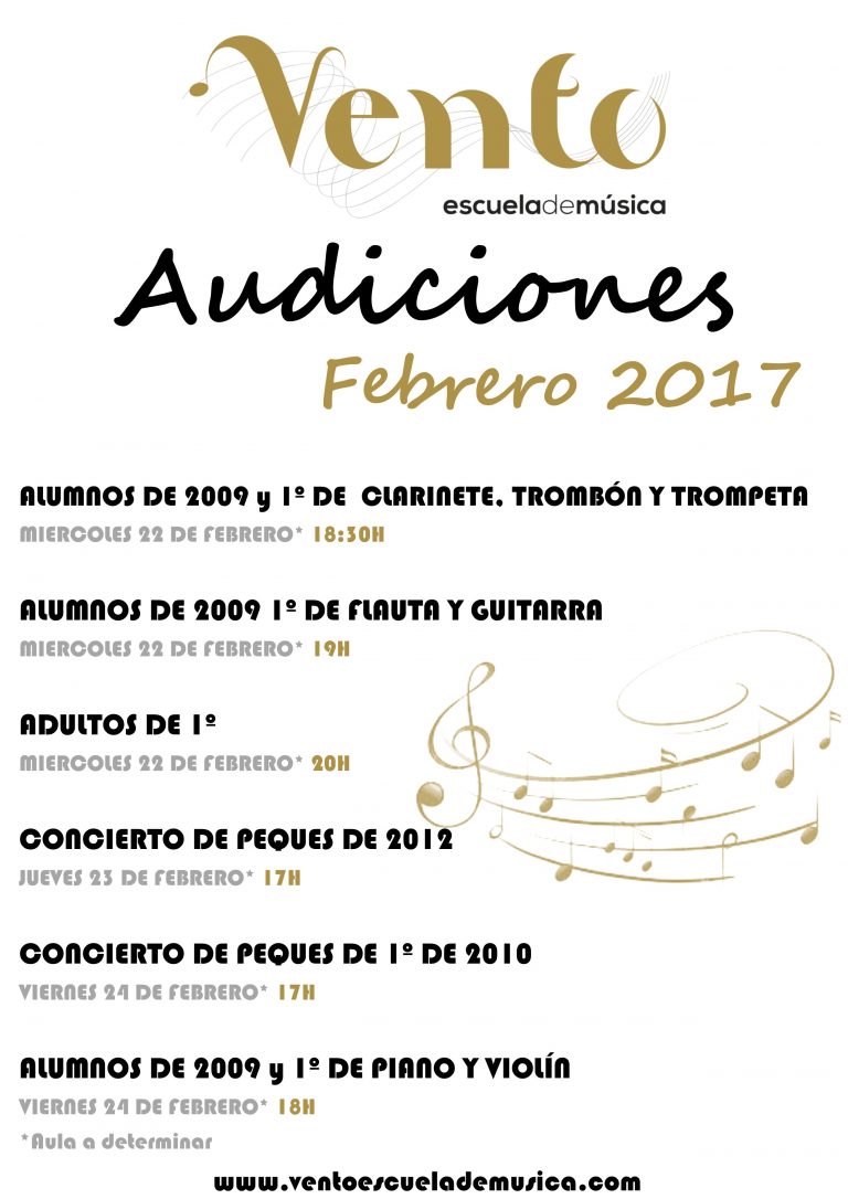 Audiciones musicales de los alumnos de primer curso | Vento